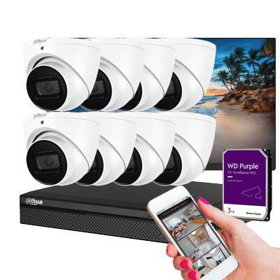 CCTV Pack 7 (6MPx8 Cameras) - 4K IP Network - Vista security solutions